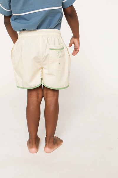 The Pop On Short- Cream – Blue Bonnet